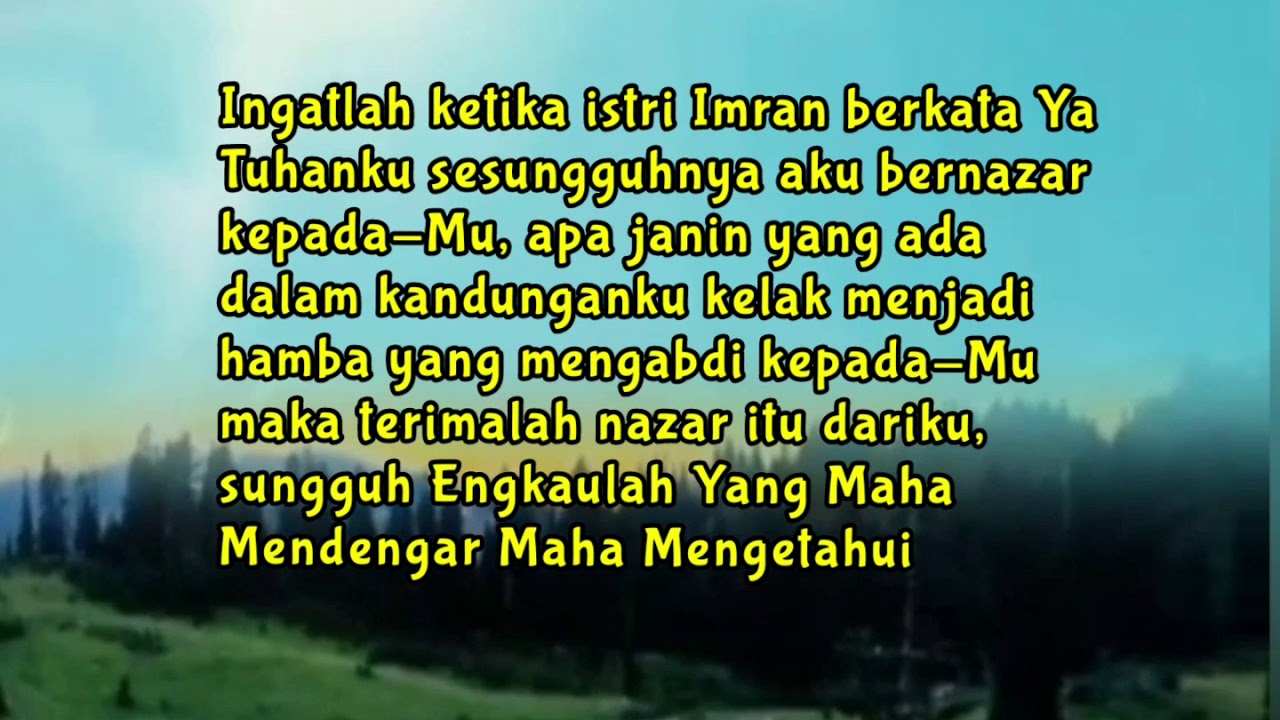 Surah Ali imran Ayat: 34, 35 dan 36 Oleh: Sheikh Mishary Rasyid Al ...