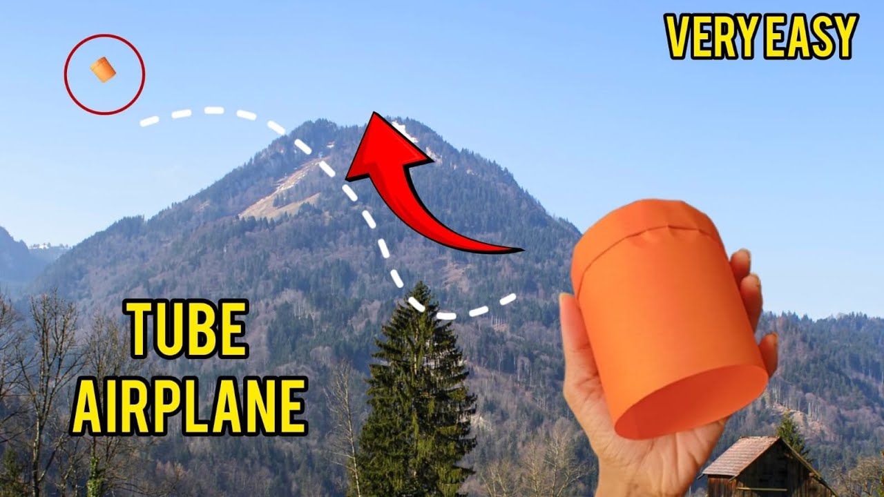 Step By Step Easy And Amazing Flying TUBE AIRPLANE - YouTube