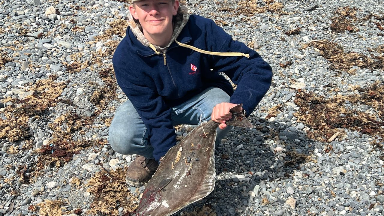 Alaska Surf Fishing from Shore Halibut - YouTube