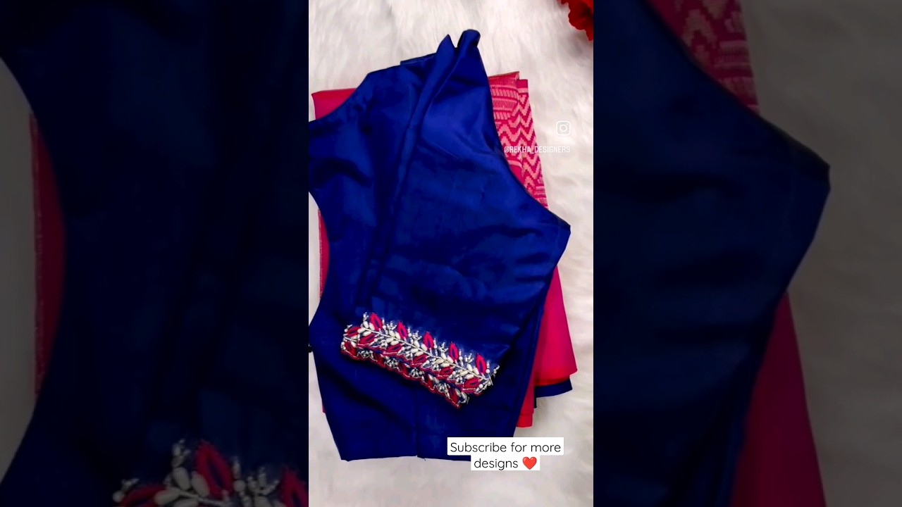 💙simple yet elegant blouse designs / simple sleeve design / blue blouse ...