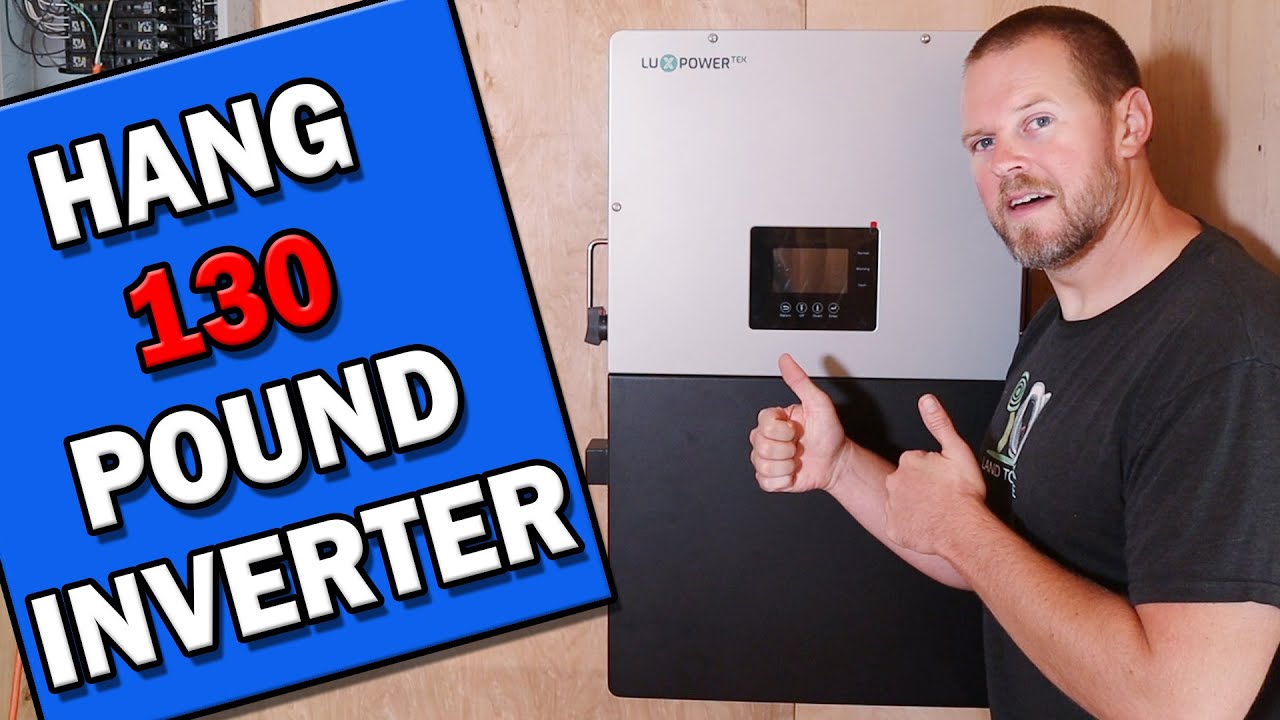 Hanging a 130 Pound Inverter by myself Lux Power Tek 12k - YouTube