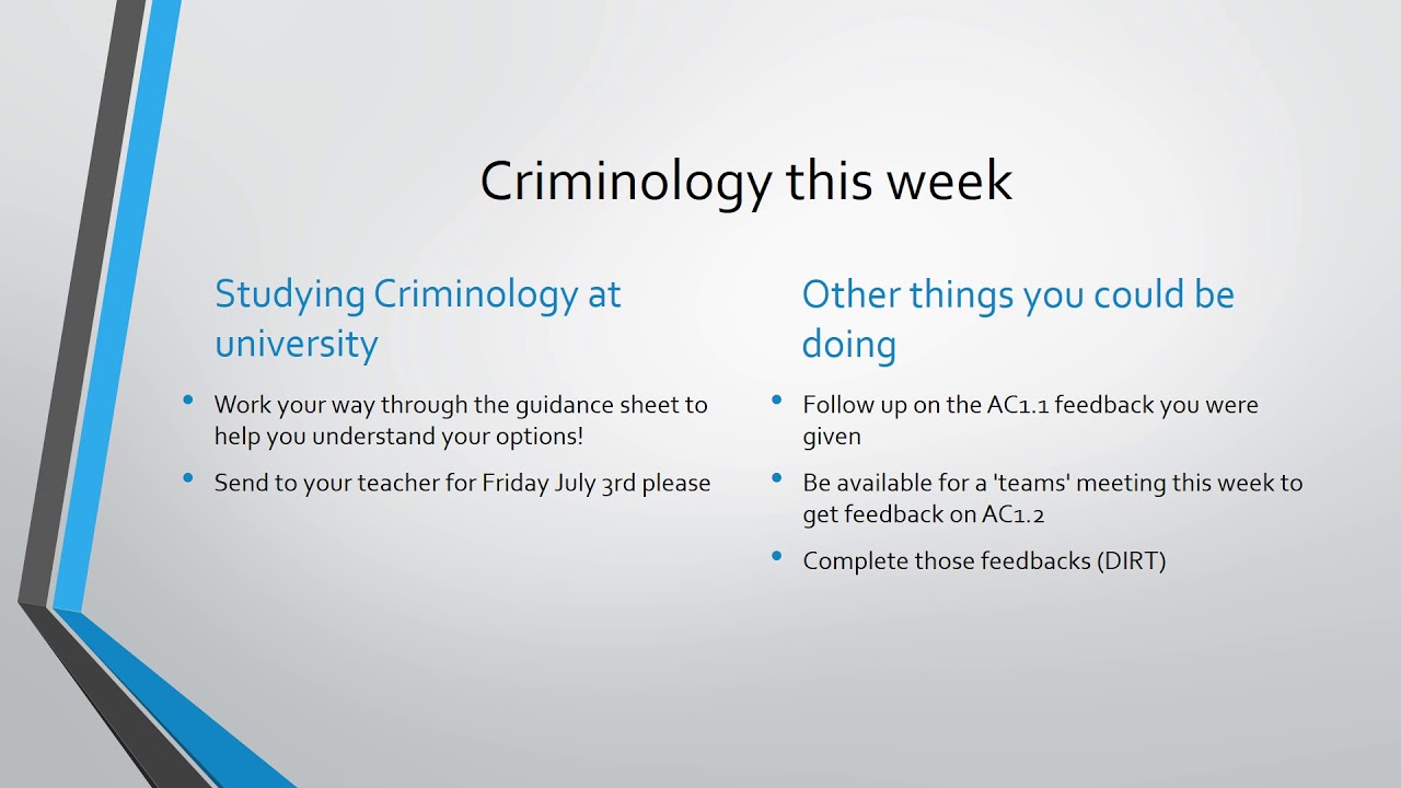 Criminology UCAS June 2020 - YouTube