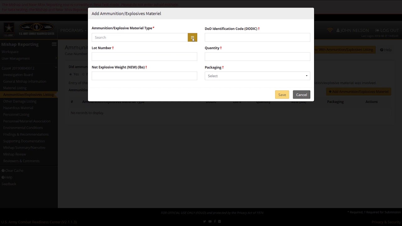 ASMIS 2.0 Video 6 Ammunition and Explosives Section - YouTube