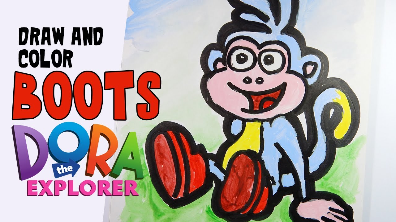 Boots (Dora the Explorer) - Monkey - Draw and Color (for Kids ...