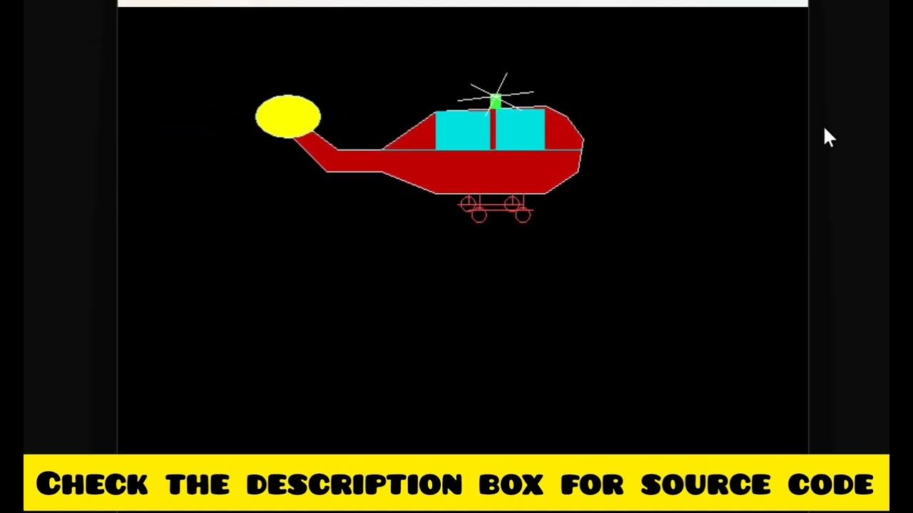 Draw a animated helicopter & colorful cube in Computer Graphics project ...