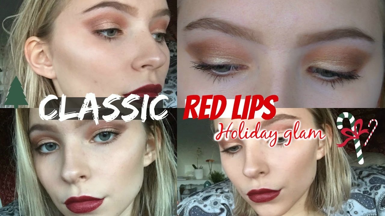 DRUGSTORE Holiday Glam // Classic Red Lip | Rebecca Ellie - YouTube