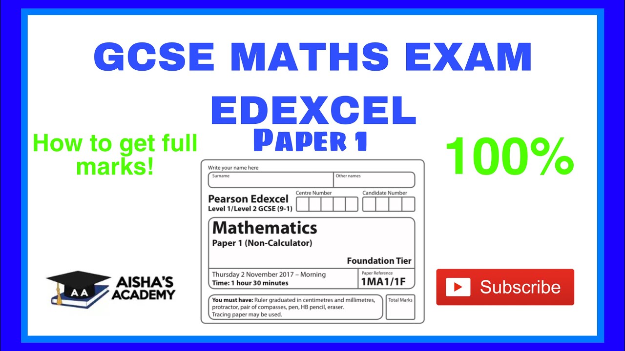 GCSE FOUNDATION MATHS EDEXCEL PAPER 1 JUNE 2017 | Walkthrough and ...