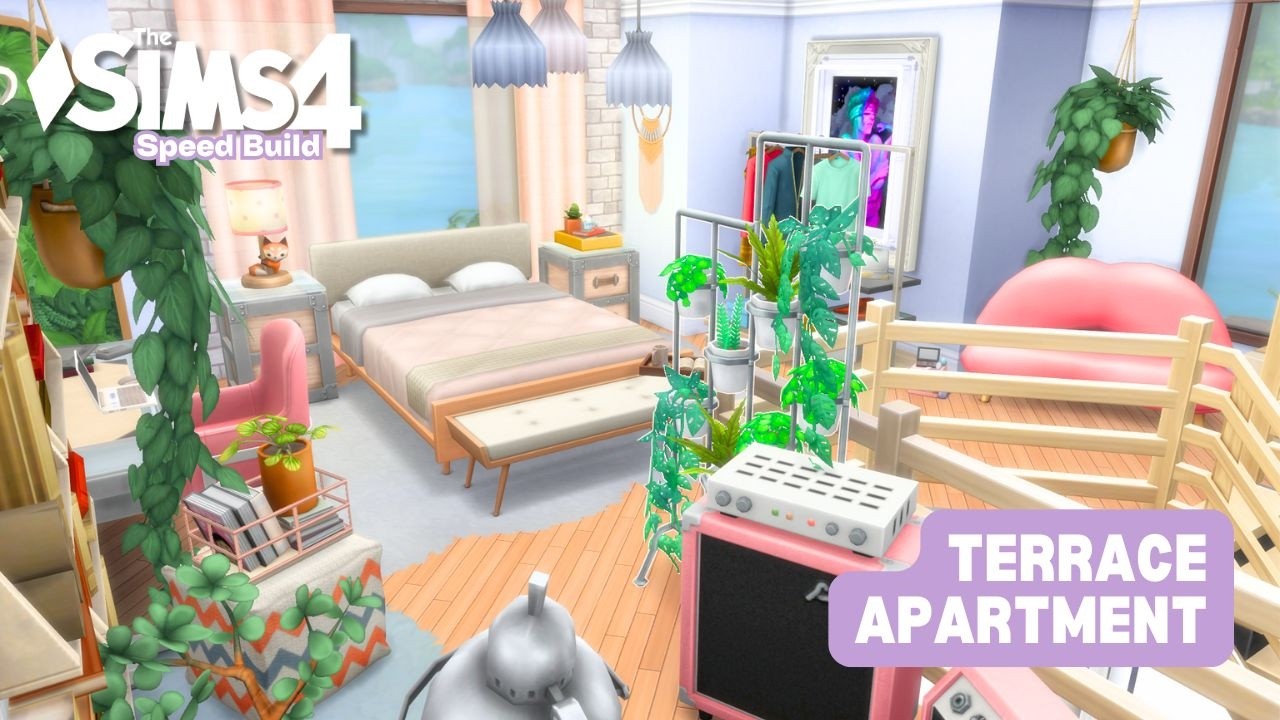 Terrace Tiny Apartment || Sims 4 || Speed Build || No CC - YouTube