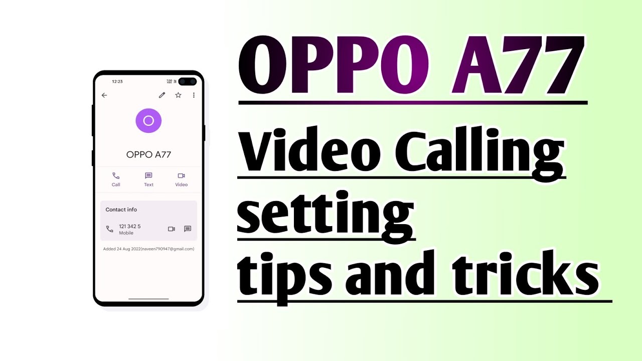 OPPO A77 Video Calling setting tips and tricks - YouTube