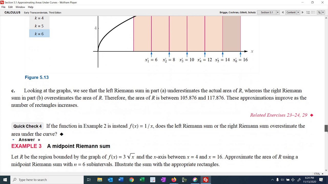 Math 2413 Sec 5.1 Left, Right, and Midpoint Riemann Sums (part 3) - YouTube