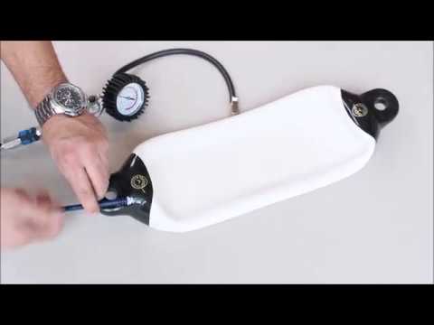 How to inflate a DAN-FENDER with either car, foot or hand pump - YouTube