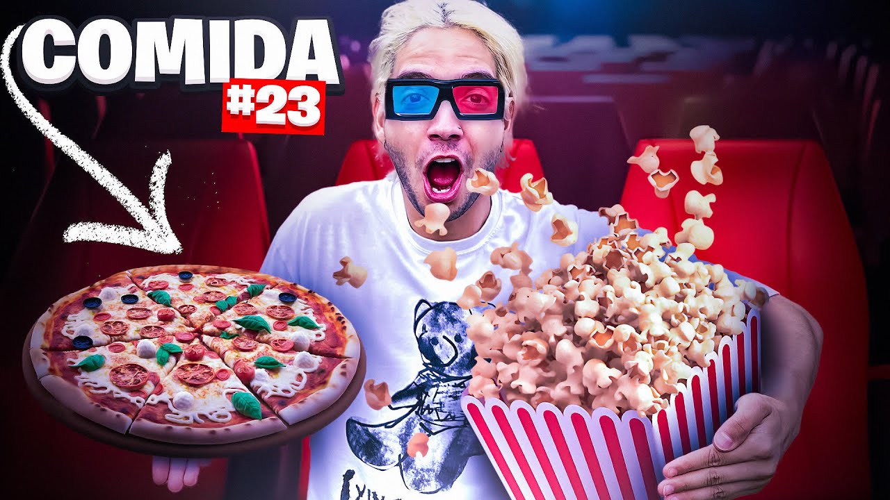24 HORAS SOBREVIVIENDO SOLO CON COMIDA DE CINE !! - Nando - YouTube