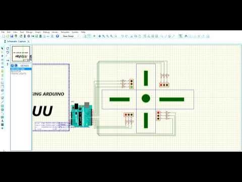 4 WAY TRAFFIC LIGHT USING ARDUINO Proteus 8 Professional Schematic ...