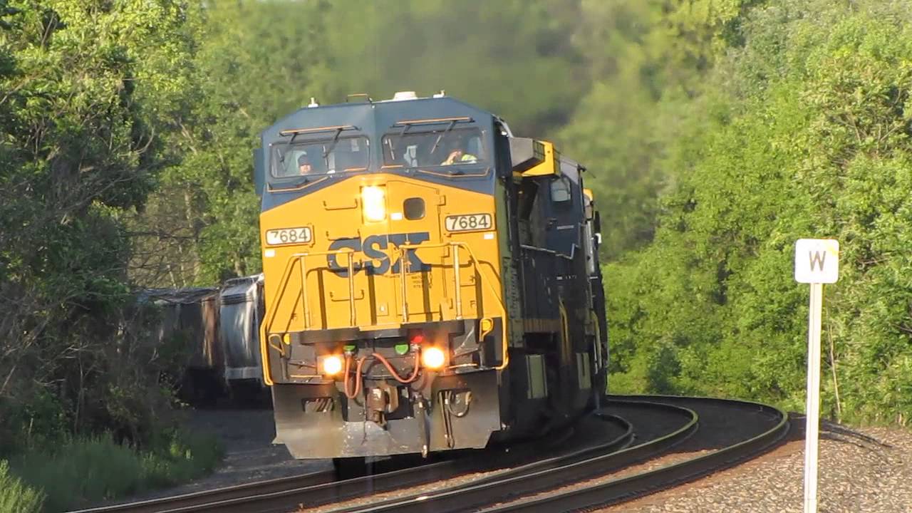 HLCX 8147 (Ex-BN) SD40-2 leaser trailing on CSX mixed freight Candiaguia Rd. Railfanning 6/16/13 ...