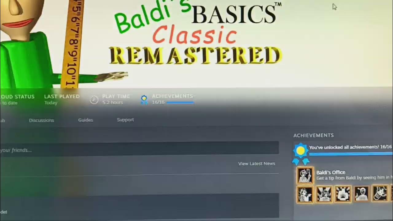 just got every ACHIEVEMENT IN Baldi basics classic remastered - YouTube