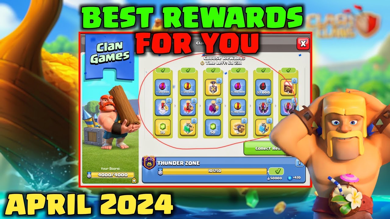 SELECTION OF BEST CLAN GAMES REWARD ACCORDING TO YOUR TOWNHALL - APRIL ...