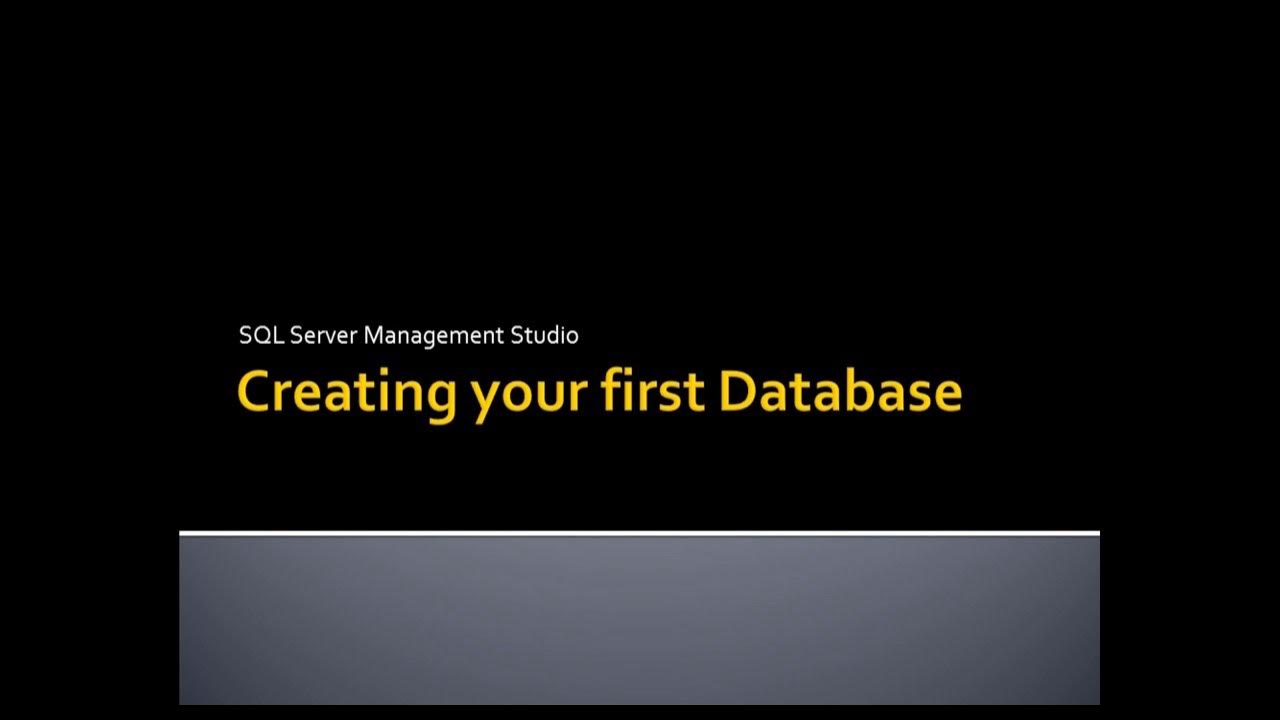 Create Your First SQL Server Database - YouTube