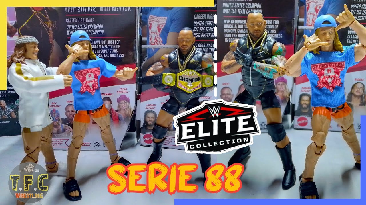 WWE ELITE SERIE 88 MEGA UNBOXING AND REVIEW, RIDDLE & MVP!!! (EN ...