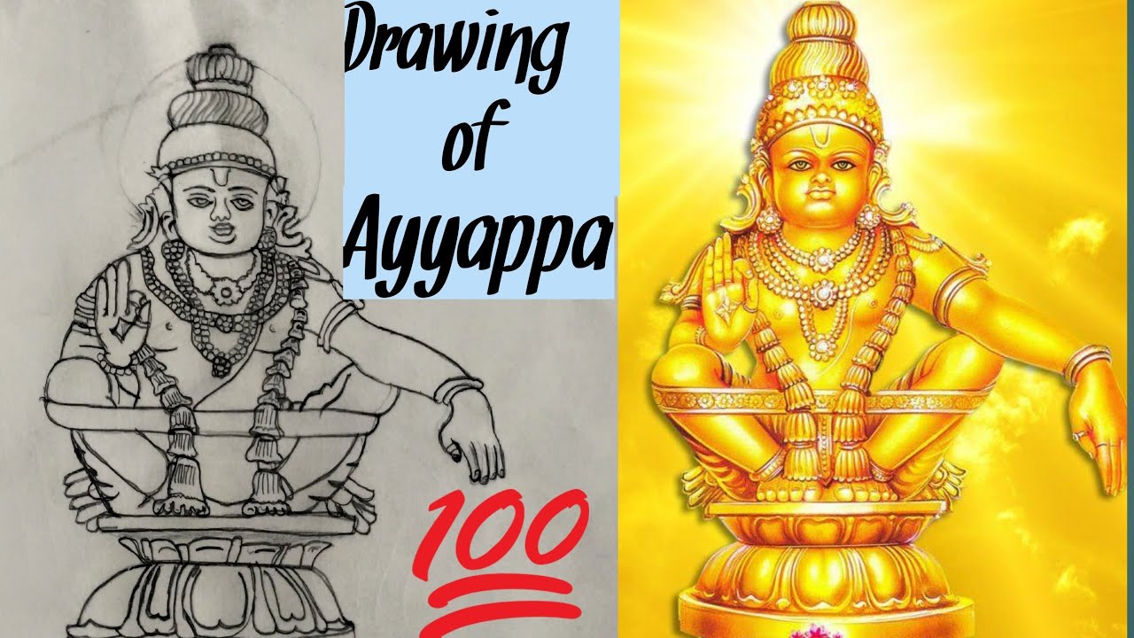 Drawing of Ayyappa|Shiva's art factory| - YouTube