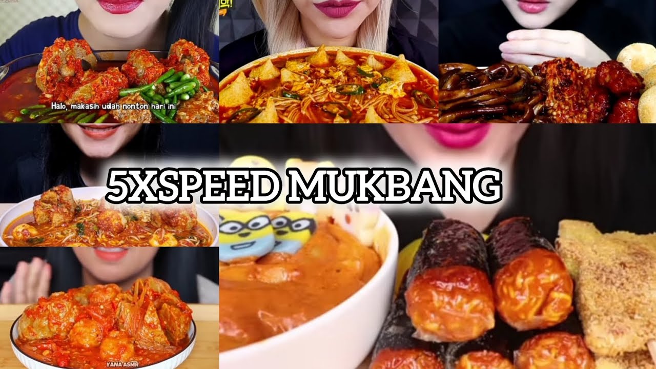 BEST RANDOM FOOD EATING COMPILATION ASMR | 5XSPEED EATING MUKBANG ...