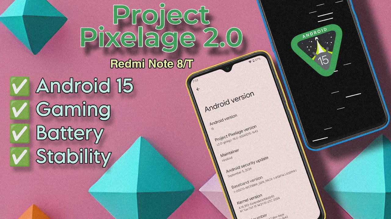 Project Pixelage 2.0 Unleashed: Android 15 for Redmi Note 8/T | Xiaomi | RandomRepairs | - YouTube