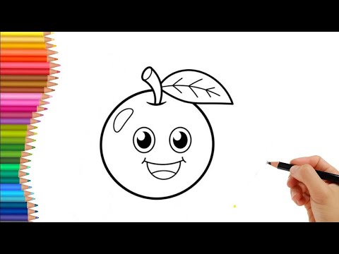 How to Draw Orange 🍊 | Ornage drawing With Cute Face - YouTube