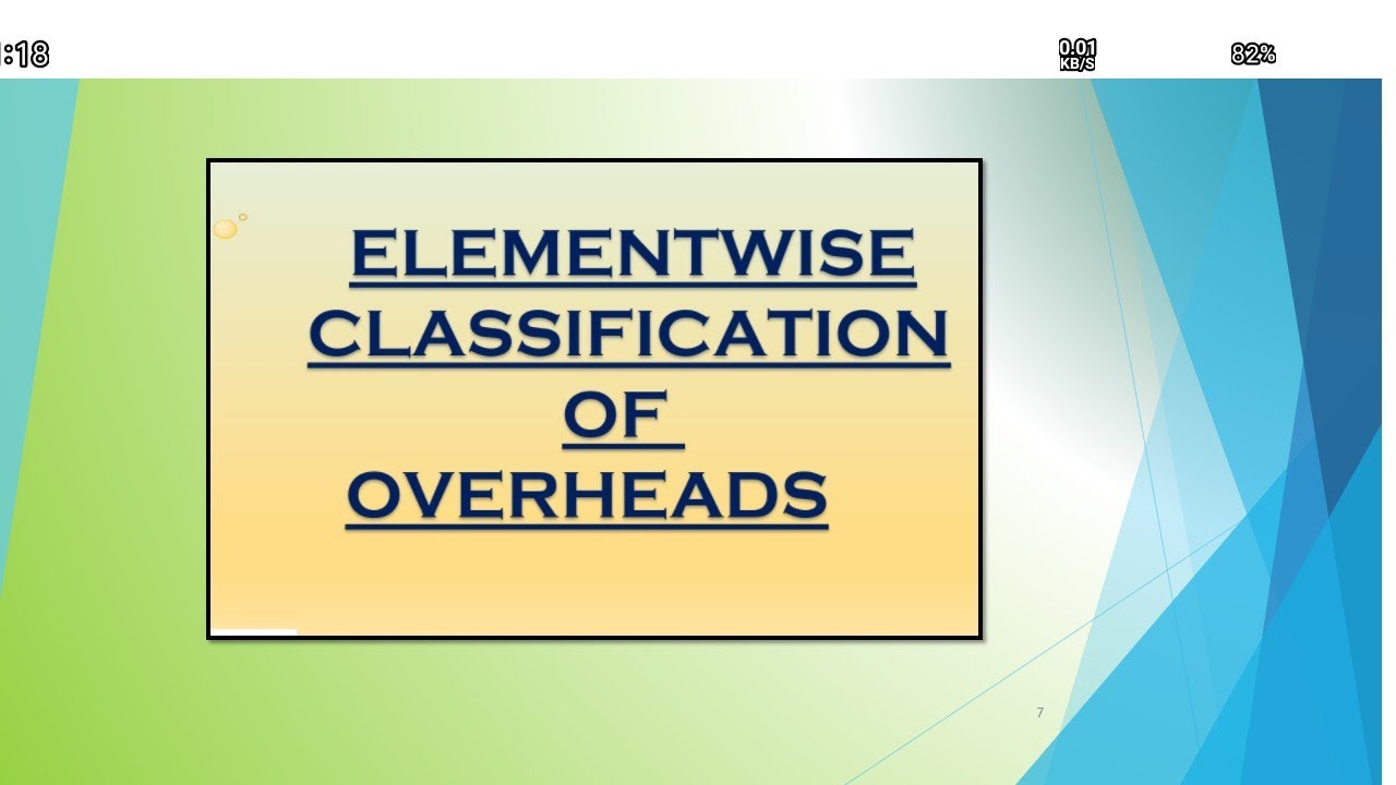 ELEMENTWISE CLASSIFICATION OF OVERHEADS - YouTube