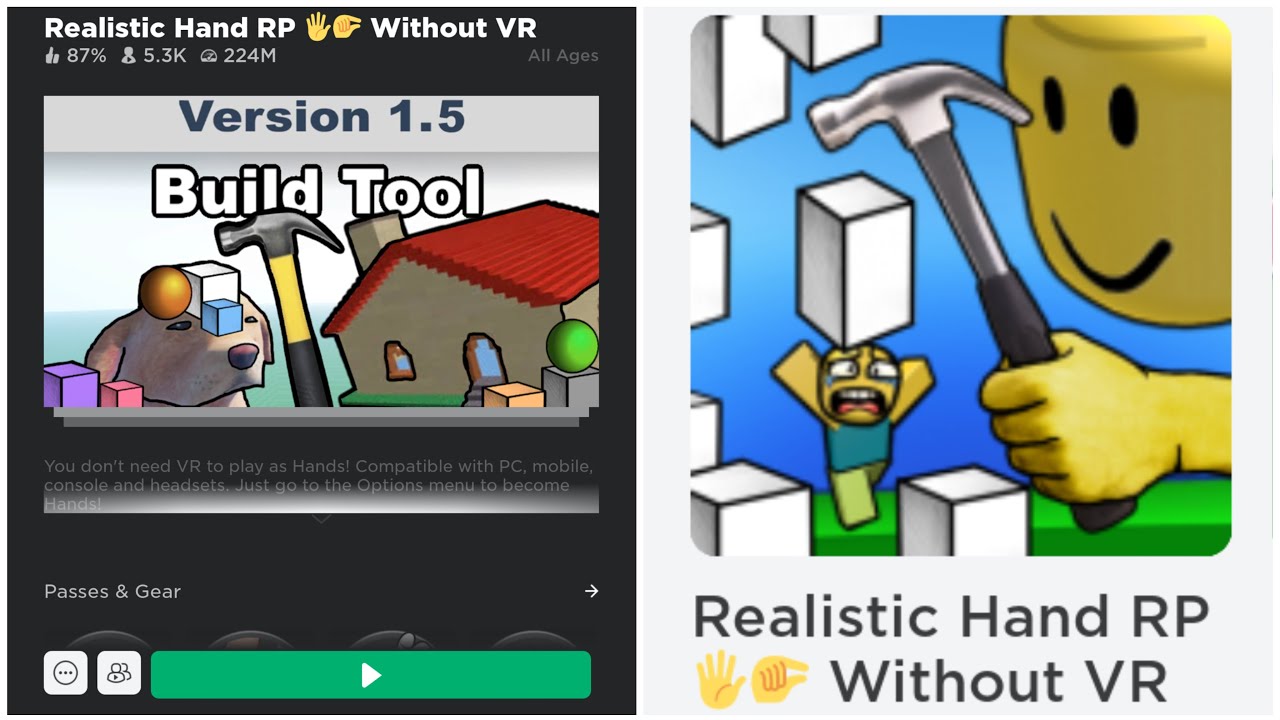 Roblox Realistic Hand RP without VR - YouTube