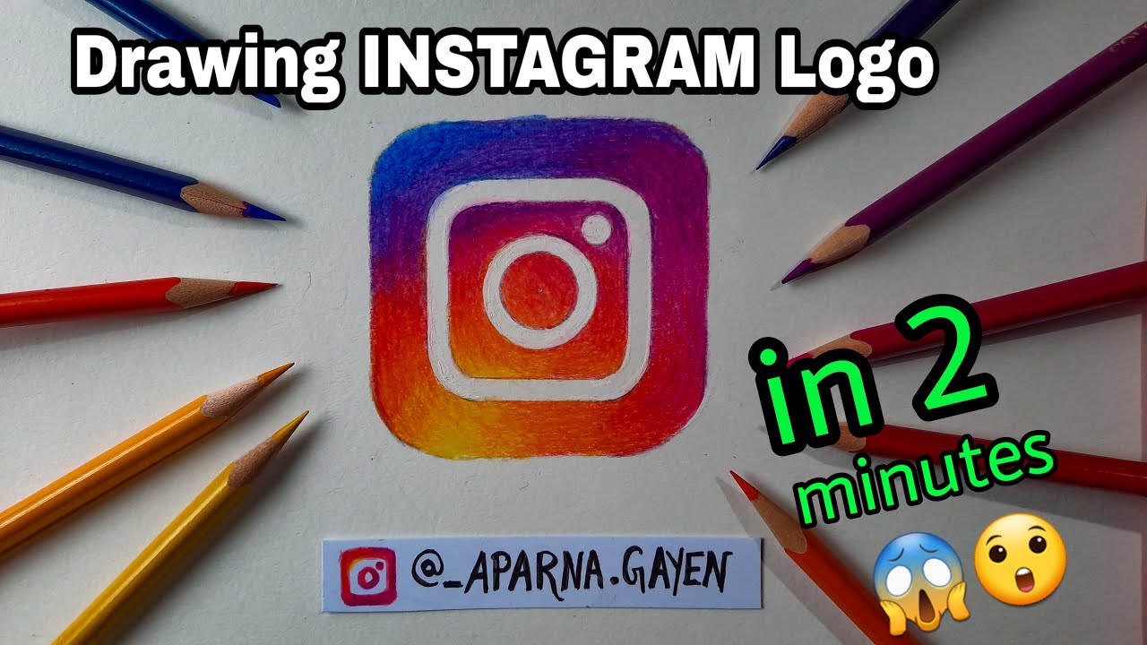 Instagram Logo Drawing In 2 minutes | How To Draw Realistic Instagram ...