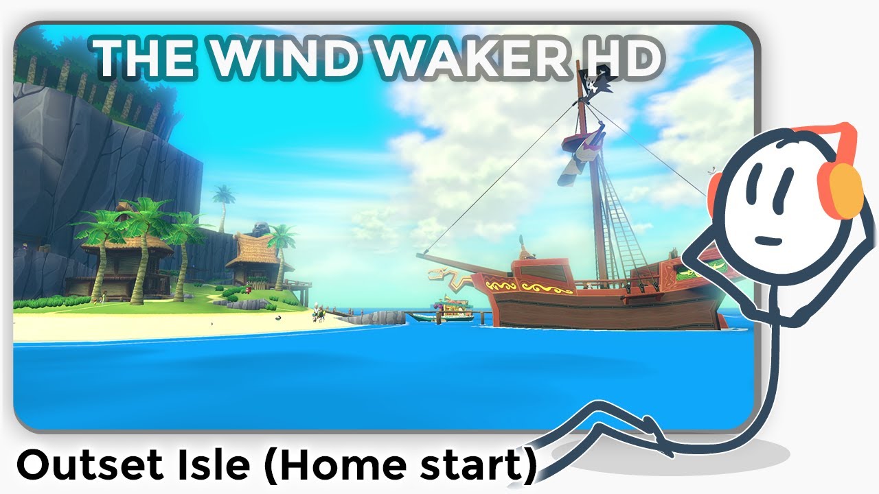 🌄 ZELDA The wind waker HD - OUTSET ISLAND (home) - 1440p 1h - With ...