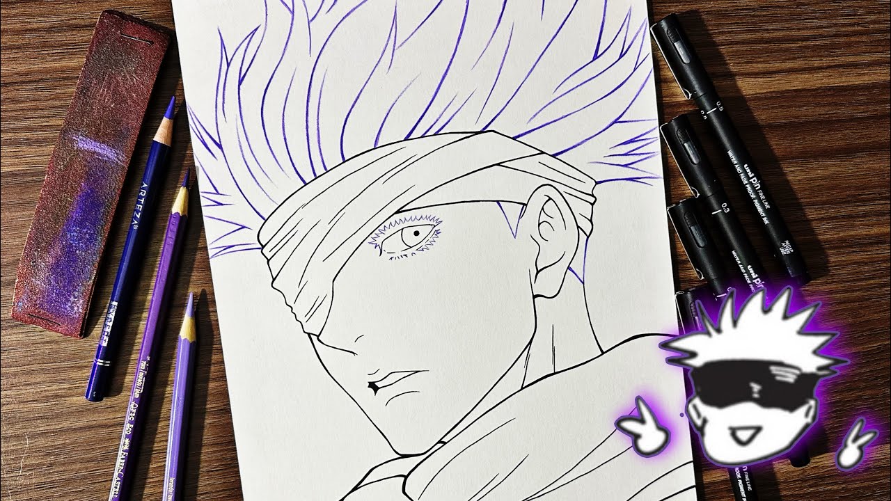 Speed Line Art Satoru Gojo - Jujitsu kaisen - YouTube