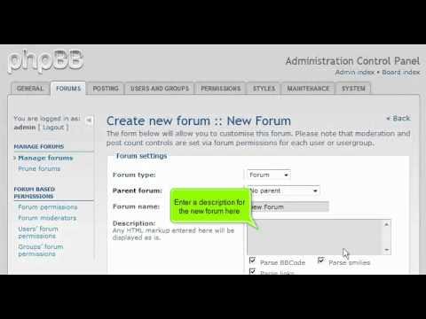 PHPBB3 - How to create a forum in phpBB - YouTube