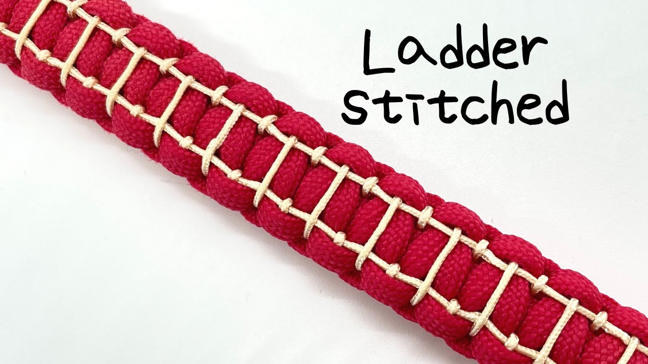 파라코드 매듭 팔찌 만들기 'Ladder stitched' How to make a Ladder stitched Paracord ...