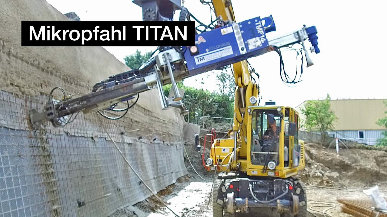 Dauerhafte Spritzbetonsicherung mit Mikropfählen TITAN - YouTube
