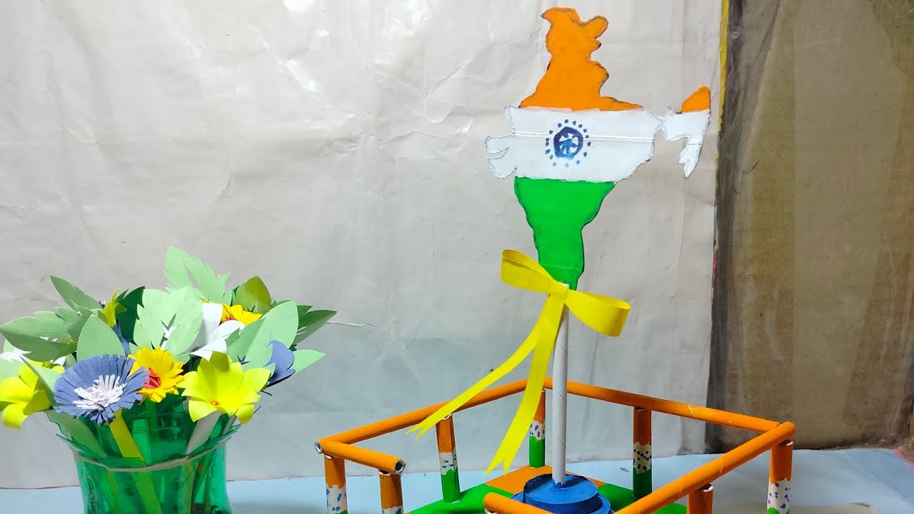 How to make an Indian flag | Independent day craft ideas | Diy craft ...