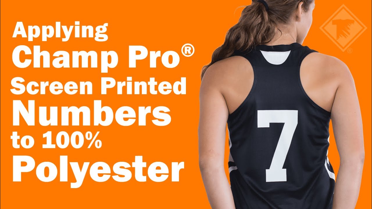 Applying Champ Pro Screen Printed Numbers to 100% Polyester - YouTube