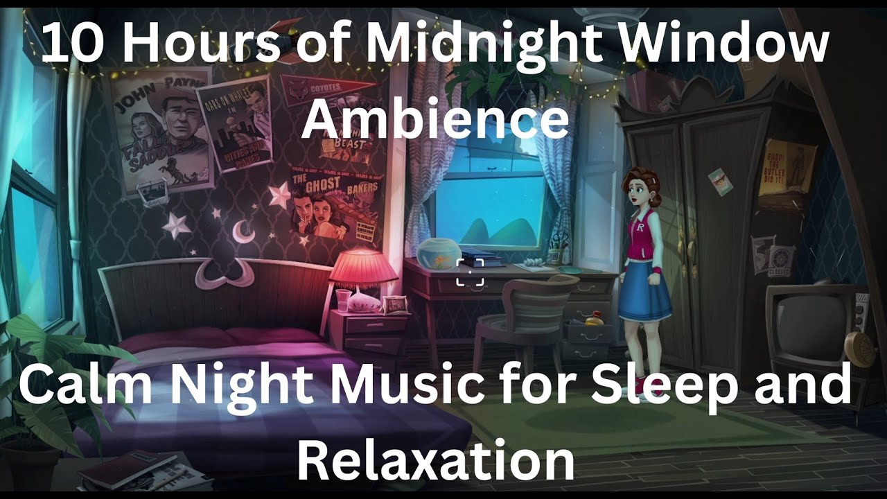 10 Hours of Midnight Window Ambience | Calm Night Sounds for Sleep ...