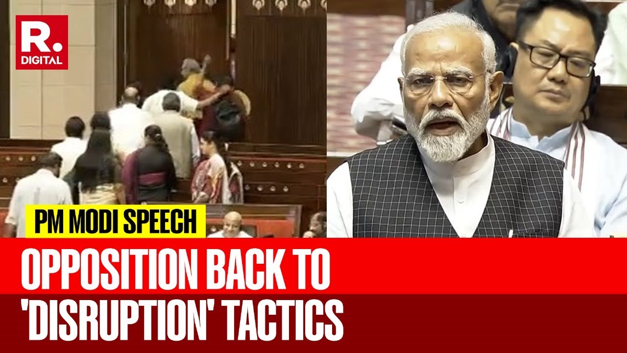 Opposition Repeats Disruption Stunt, Creates Ruckus During PM Modi's ...