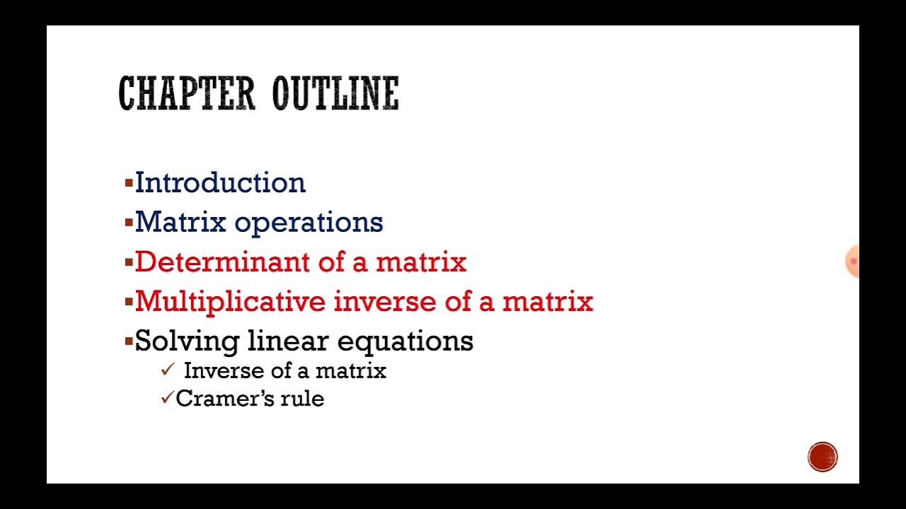Chapter 1: Matrices - Part 2 - YouTube