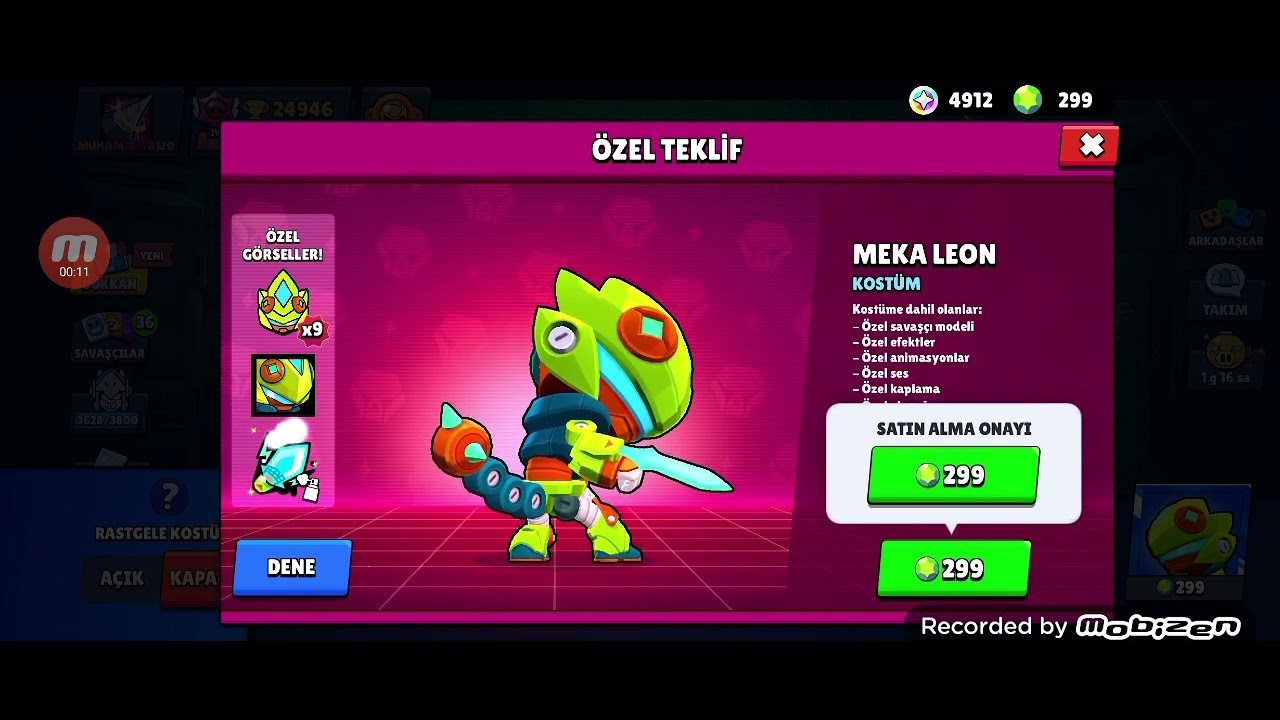Meca Leon Aldım #brawlstars - YouTube