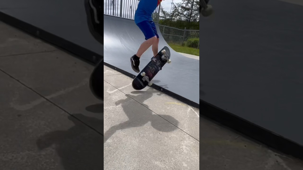 8 year old does a kick flip onto ledge #skateboarding #skateboard # ...