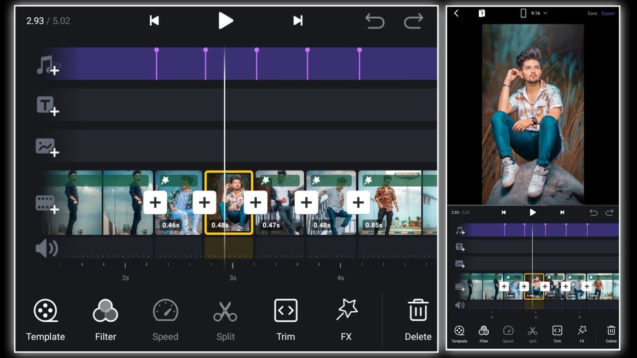 auto beat sync & flash effect in VN video editor || beat sync effect ...