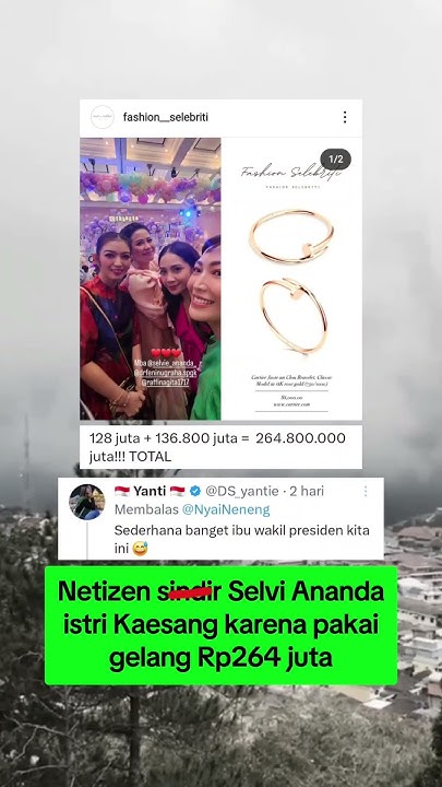 netizen sndr selvi ananda karena pakai gelang Rp264 juta #selviananda #gibran - YouTube