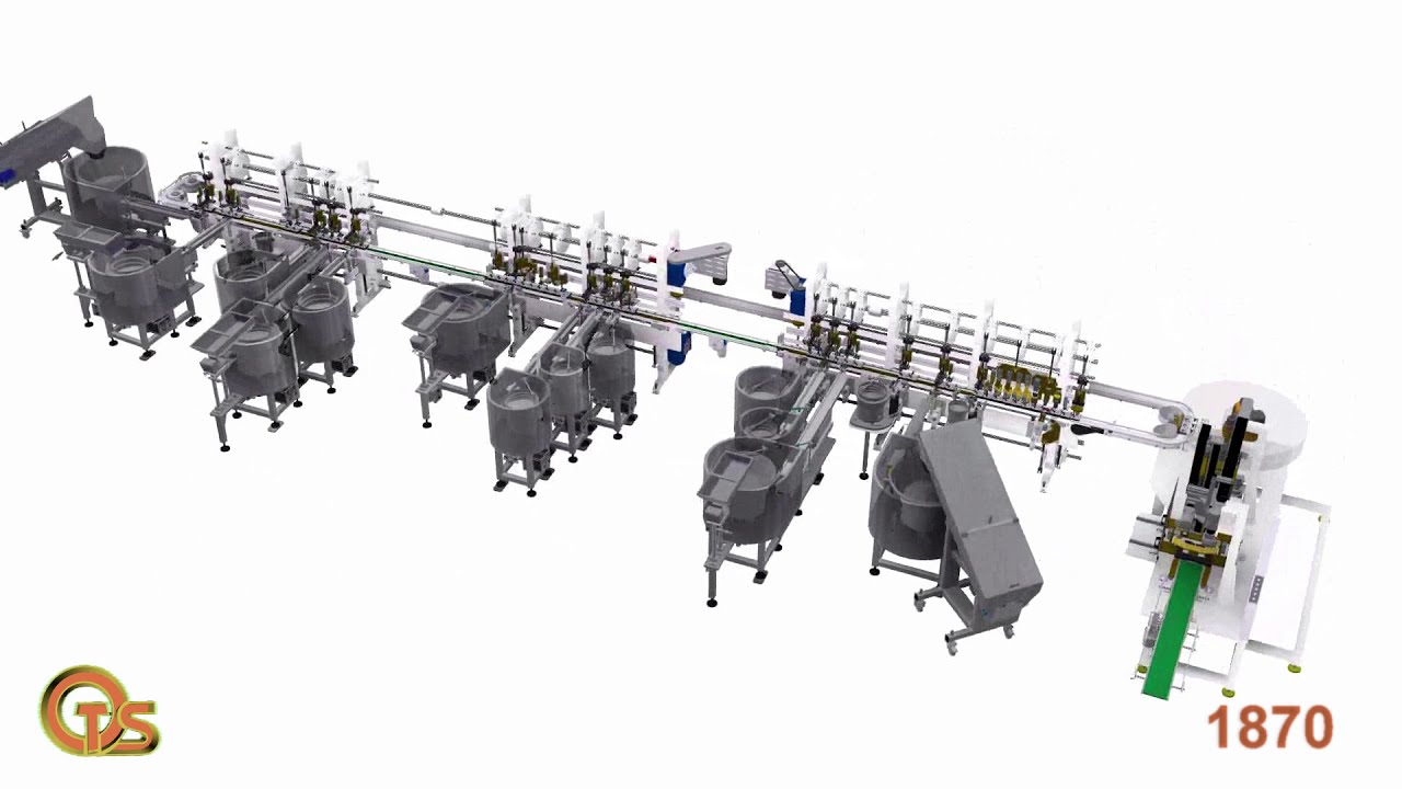 OTS Assembly in line equipment for electromechanical product - YouTube