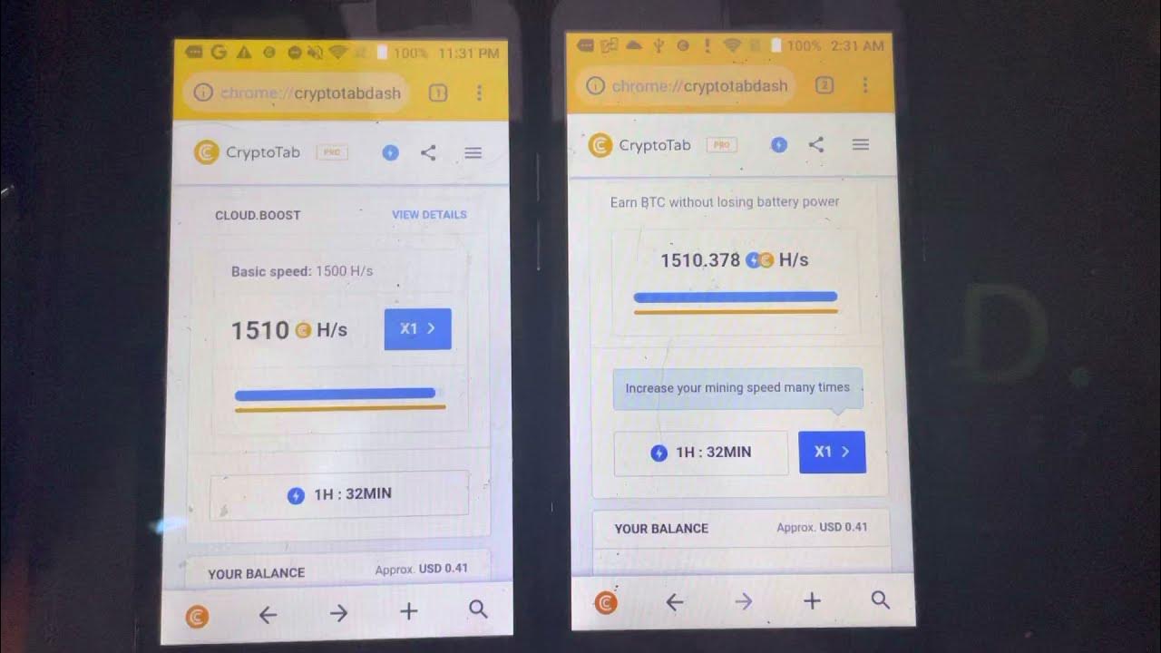 BTC Phone Mining! CrytoTab Pro! Mining with 2xAndroid Phones Mining ...