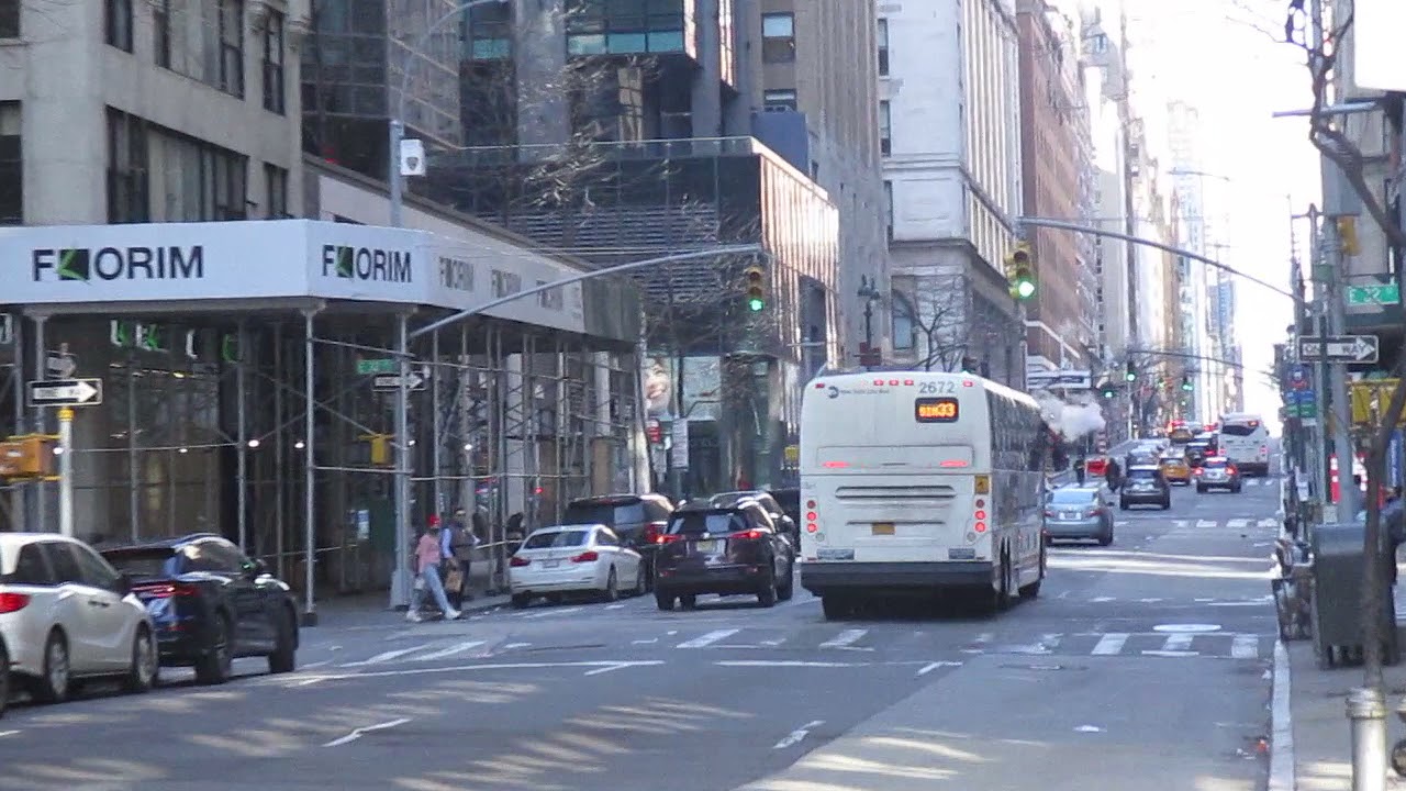 MTA NYC Bus 2016 Prevost X3-45 #2672 On The SIM33C @ Madison Avenue ...