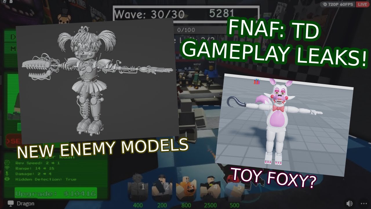 New FNAF:TD Gameplay Leaks.. (Remodeled Towers + Enemies) - YouTube
