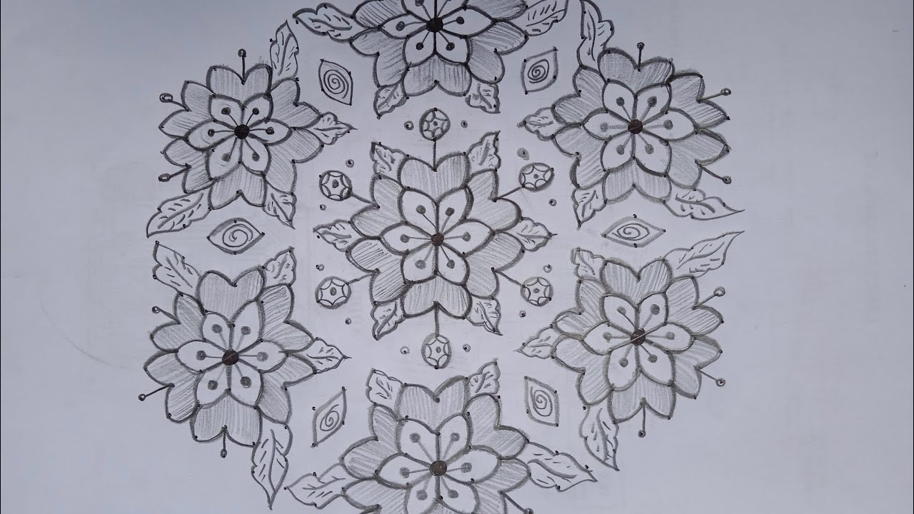 21*11 dots rangoli designs//21*11 dots muggulu designs creative ...