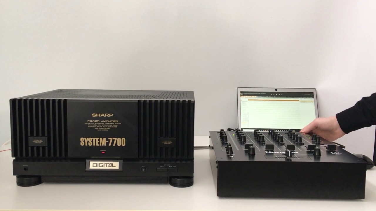 SHARP SM-7700H(BK) Amplifier + NUMARK M6 USB 4-channel mixer - YouTube