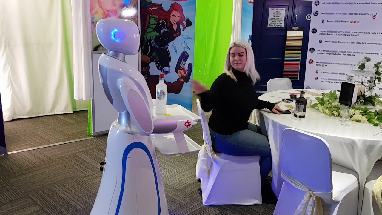Amy Service Robot serving drinks to Amy - YouTube